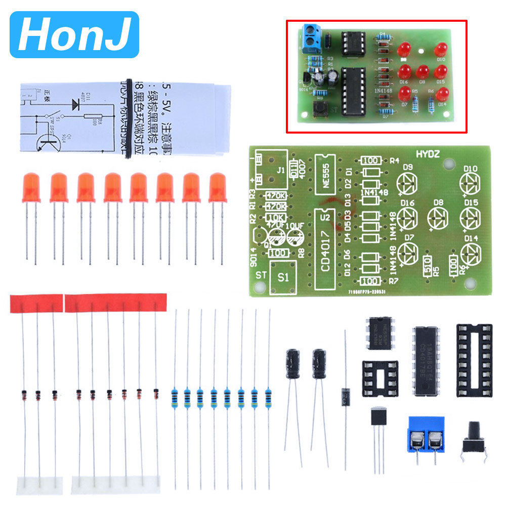 Jual Electronic Dice NE555 LED Module CD4017 DIY Kit 5mm Red LED 4.5-5V ...