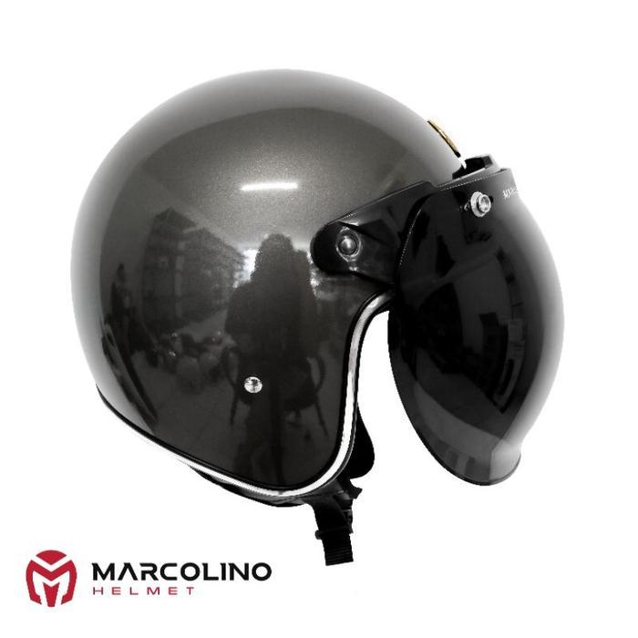 Jual Helm Bogo Retro Marcolino Classic Edition Abu-Abu Glossy With ...