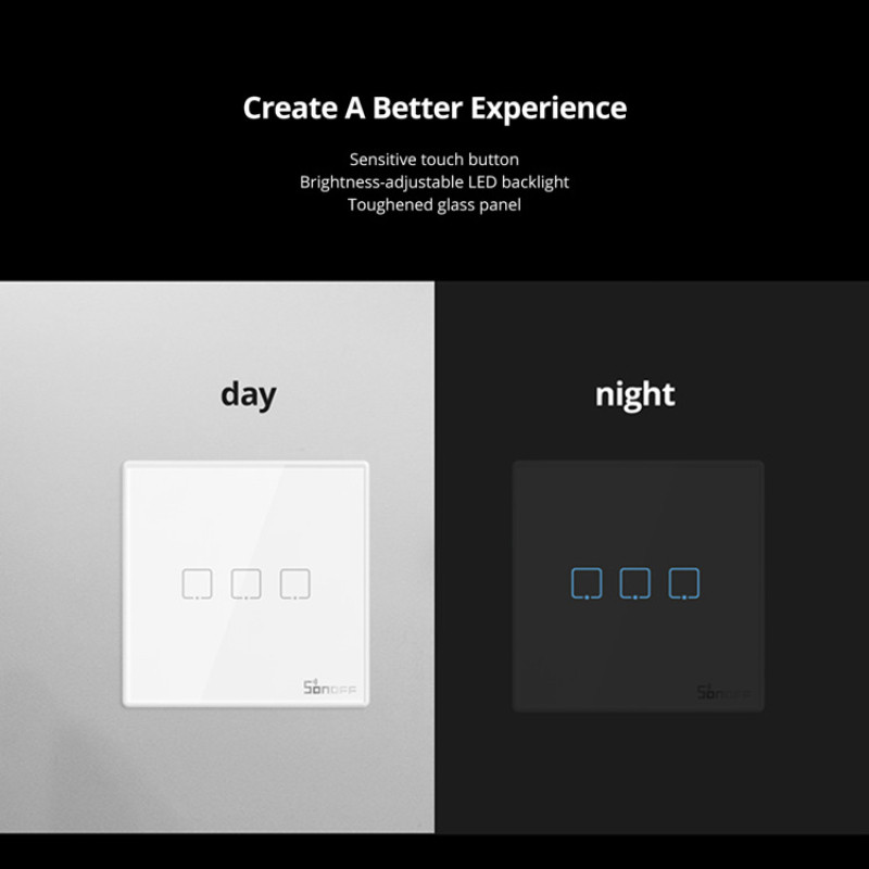 Jual SONOFF RF 433MHz T2 EU 86 Type Sticky Switch / PIR3 PIR Motion ...