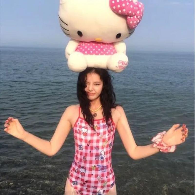 Jual Sanrio New Bikini Hello Kitty Cute Swimsuit Conjoined Sports Girl ...