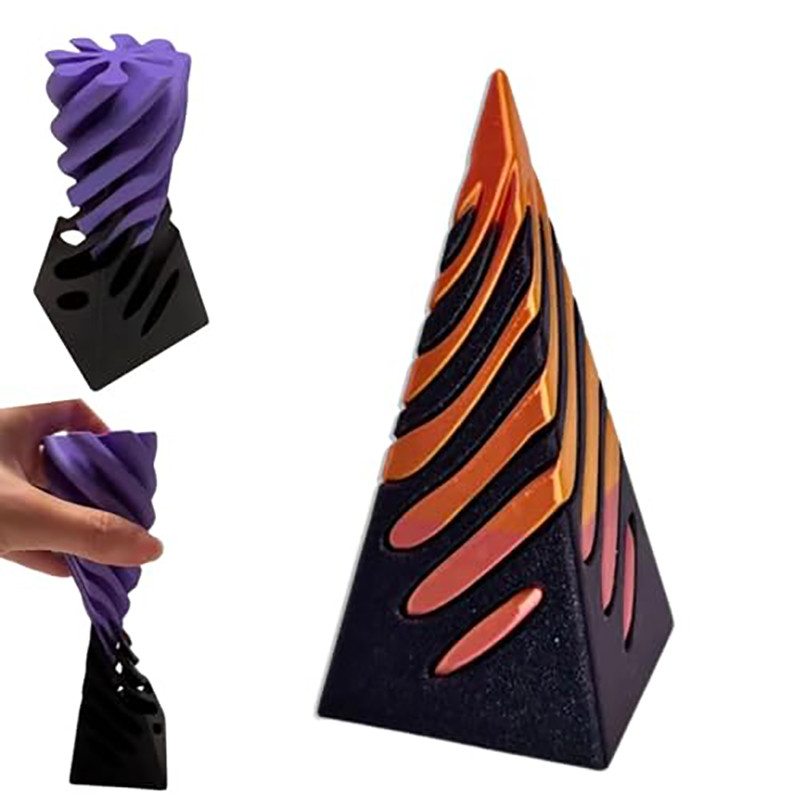 Jual Impossible Pyramid Passthrough Sculpture,3D Printed Spiral Cone ...