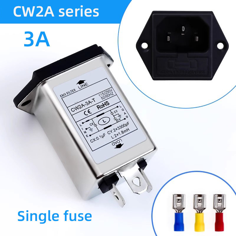 Jual Single-phase EMI filter Single/Double Insurance Socket Power ...