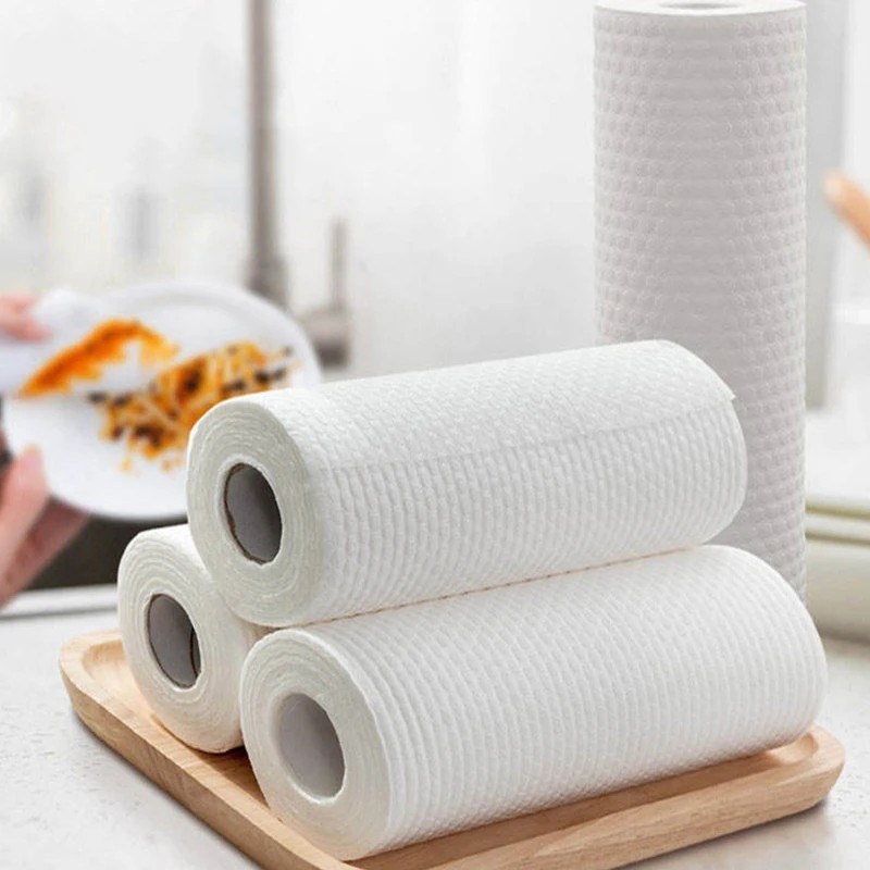 Jual Disposable Rags Dish Cloth Non-woven Rag Home Kitchen One-time ...