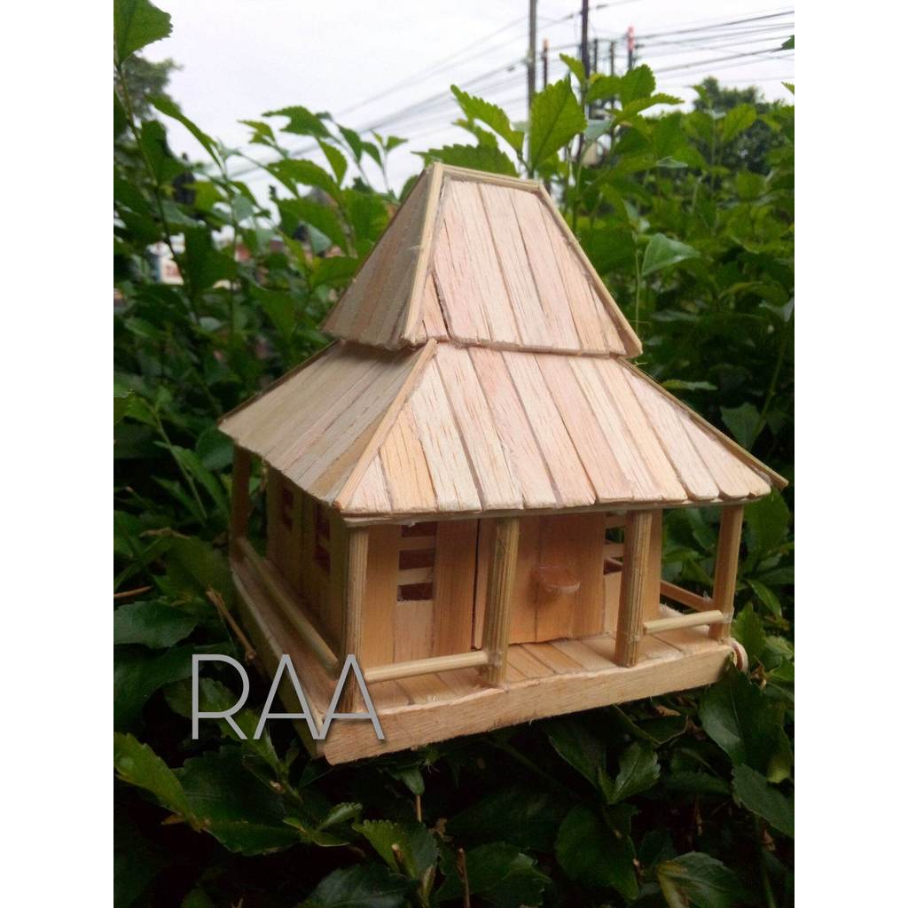 Jual miniatur rumah adat jawa timur joglo sinom stik es krim LED ...