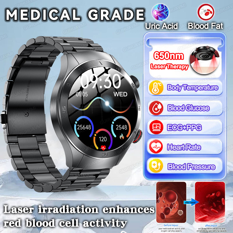 Jual 2024New 1.49 Inch Medical Grade Laser Treatment Smart Watch Blood ...