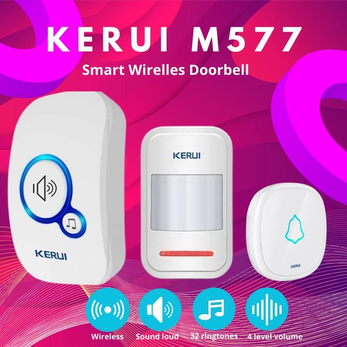 Jual rxdr- Kerui Alarm Bel Rumah Wireless Bel Pintu M577 Sensor Gerak ...