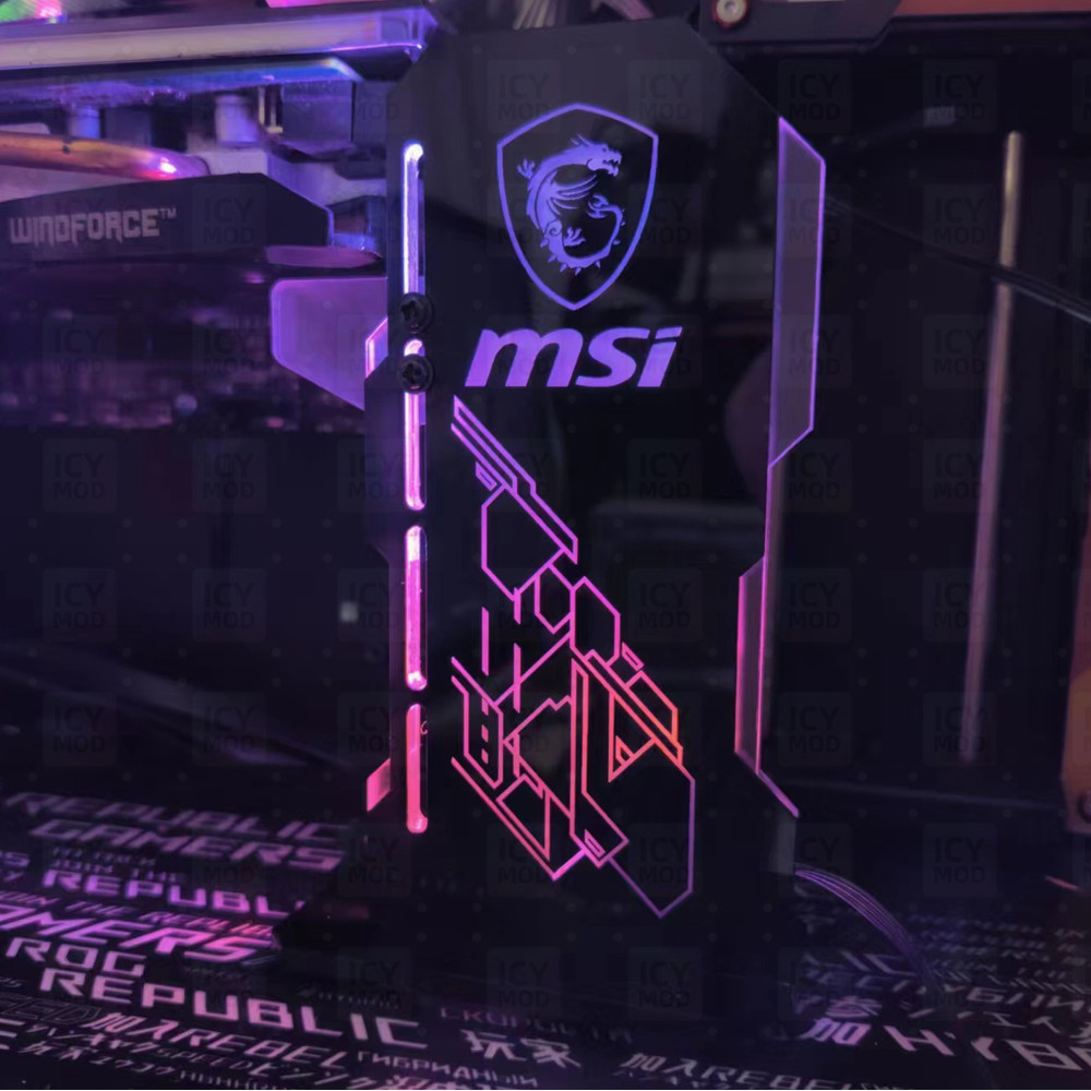 Jual MSI VGA Bracket ARGB Customizable Vertical GPU Holder PC ROG Video ...
