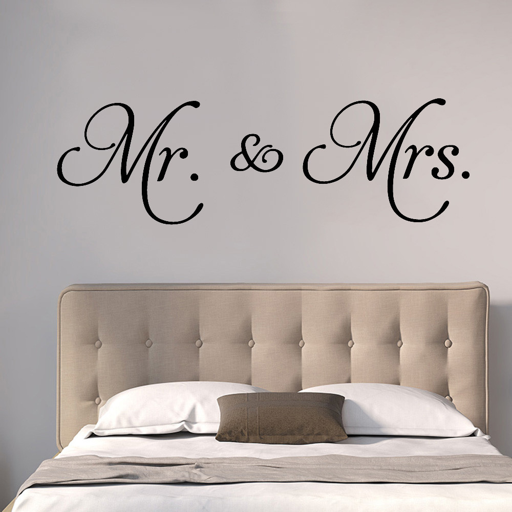 Jual Mr Mrs Wall Decal Living Room Removable Decoration Minimalism ...