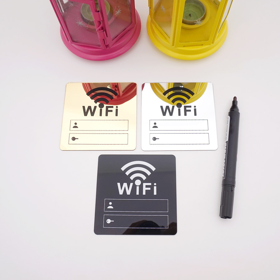 Jual WIFI Sign 3D Acrylic Mirror Wall Stickers Rewritable Handwriting ...
