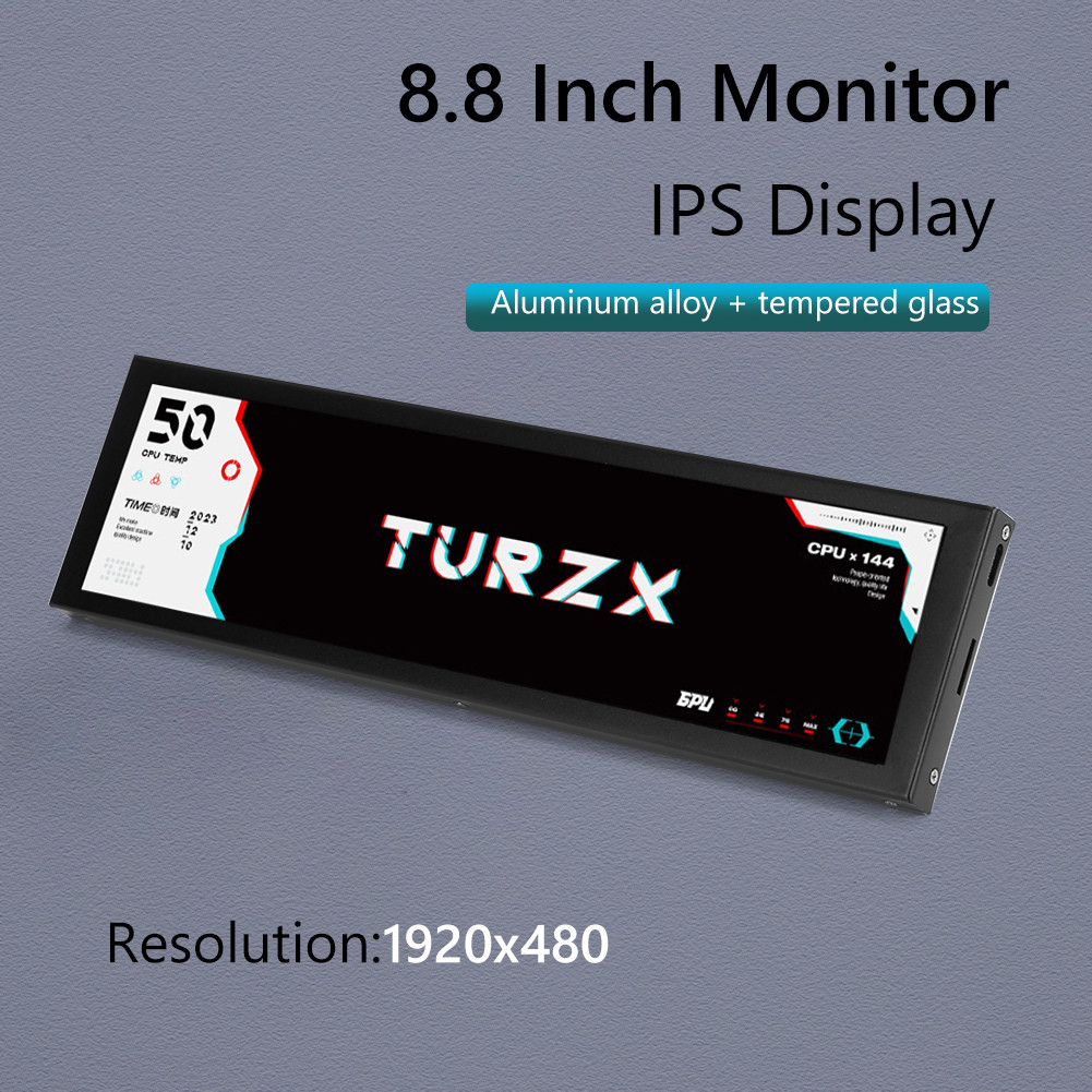 Jual 8.8 Inch IPS LCD Screen Computer CPU GPU RAM HDD Monitoring USB ...