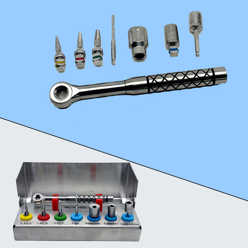 Jual Dental Implant Removal Kit Screw Driver Torque Wrench Ratchet Bone ...