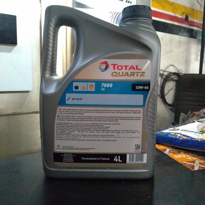 Jual Total Quartz 7000 Sae 10W-40 Api Sn/Cf 4 Liter | Shopee Indonesia