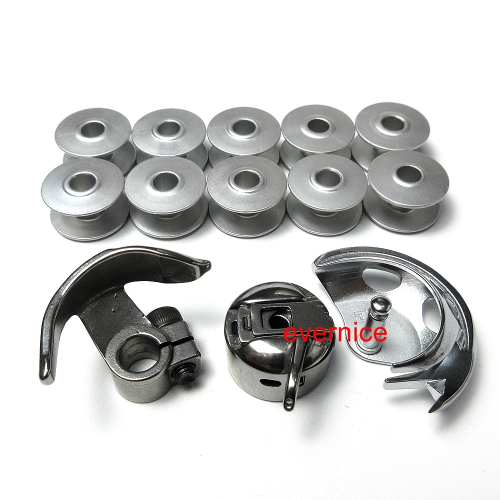 Jual Shuttle Driver+Shuttle Hook+Bobbin Case+10 Bobbins For Juki Lk ...