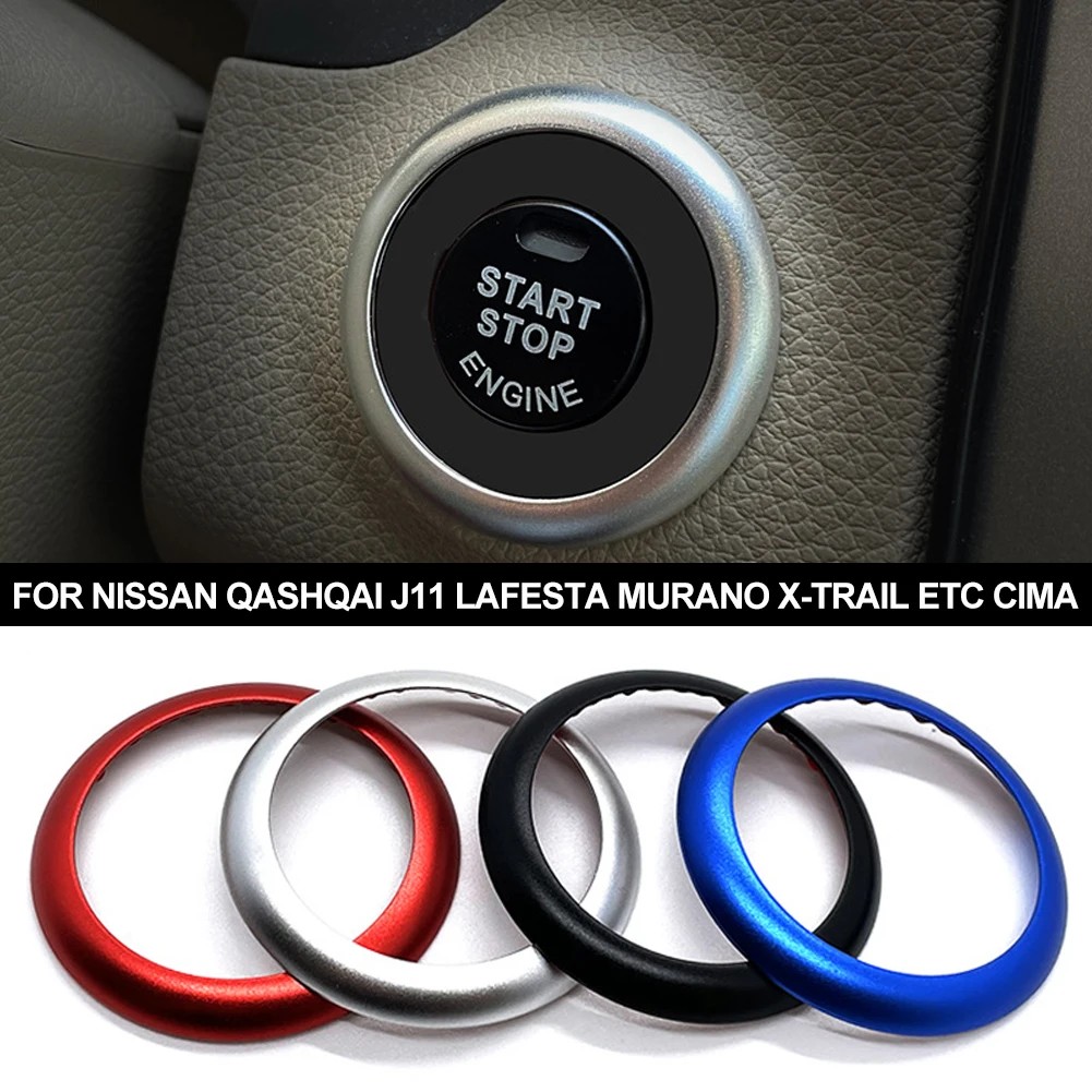 Jual Car Start Stop Button Ring Cover Trim Auto Engine Ignition Button ...