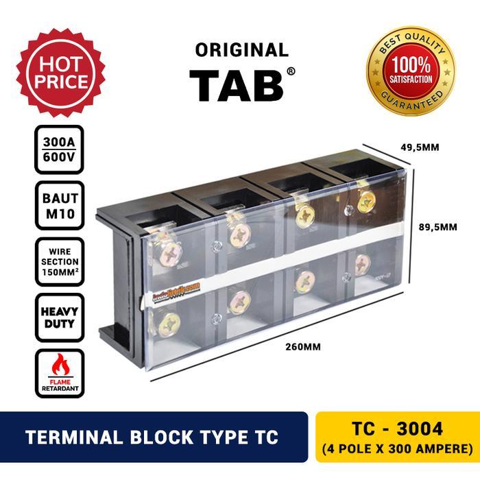Jual Terminal Block / Blok Kabel Tc-3004 Tab 300A 4Pole | Shopee Indonesia