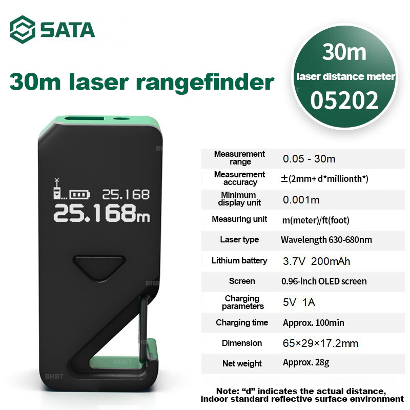 Jual SATA Laser Rangefinder Mini Handheld Electronic Ruler Laser Distance Meter OLED Screen Dual ...