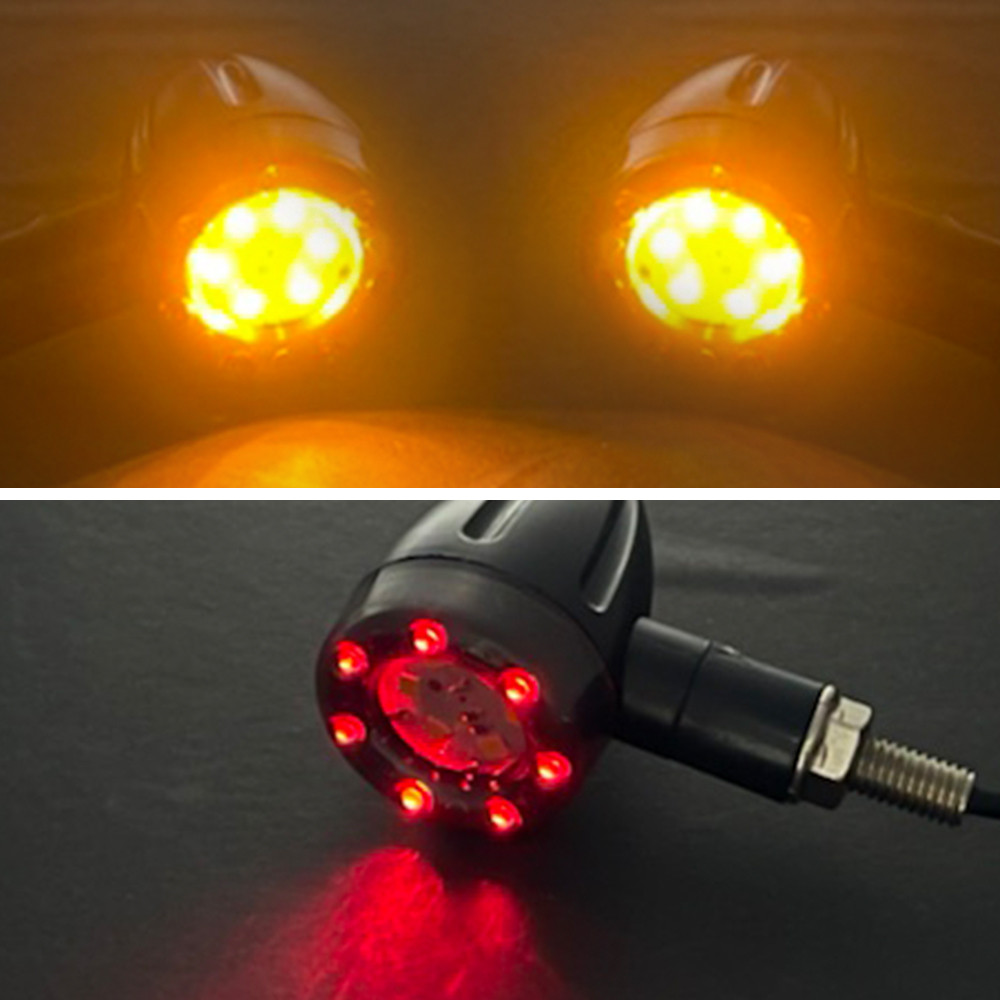 Jual 4Pcs/set Motorcycle LED Brake Light Amber and Red Turn Signal Tail ...