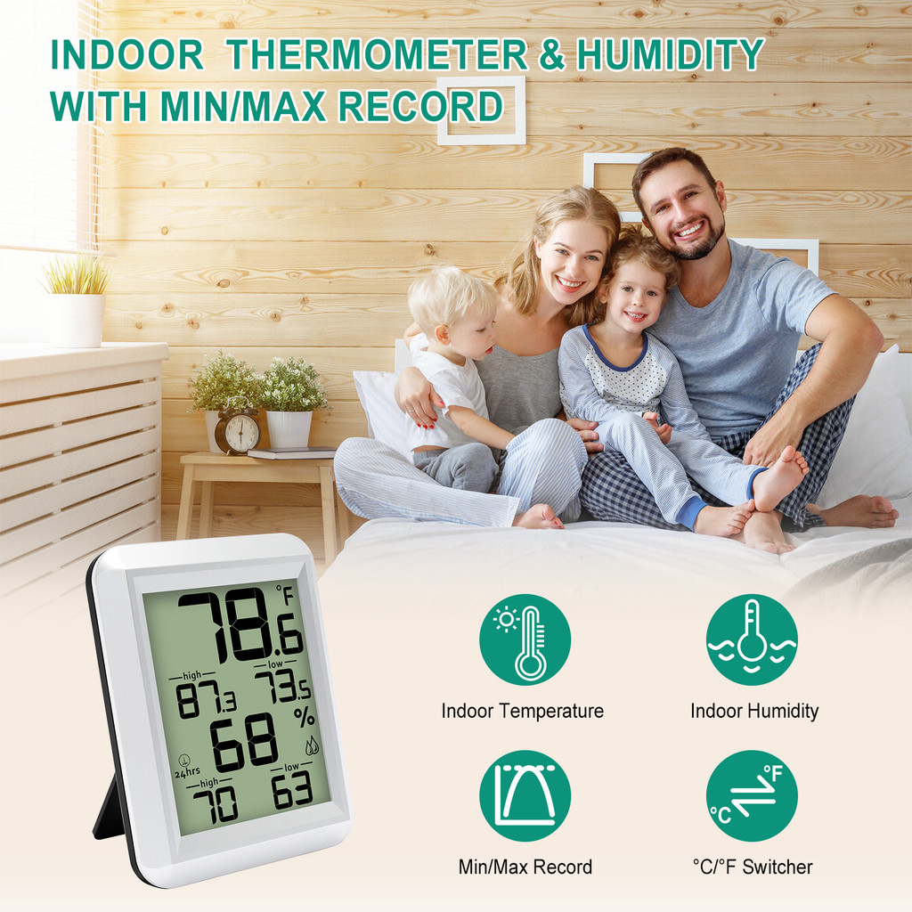 Jual 2025 Upgraded Digital Hygrometer Thermometer with Large Dual ...