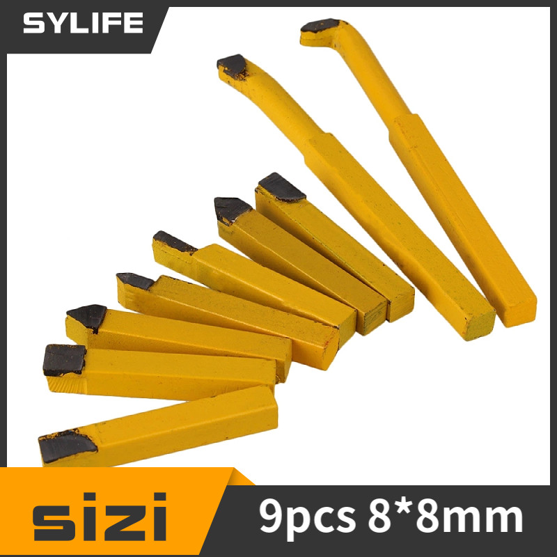 Jual 9 x Yellow Iron Lathe Turnning Tool w/YW1 Alloy Tool Bit 8x8mm ...
