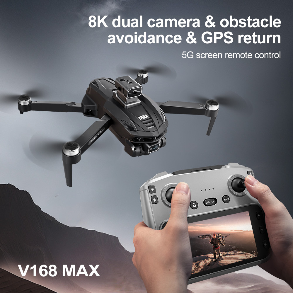 Jual TERBAIK V168 Max Drone 8K Professional HD Camera with Large Screen ...