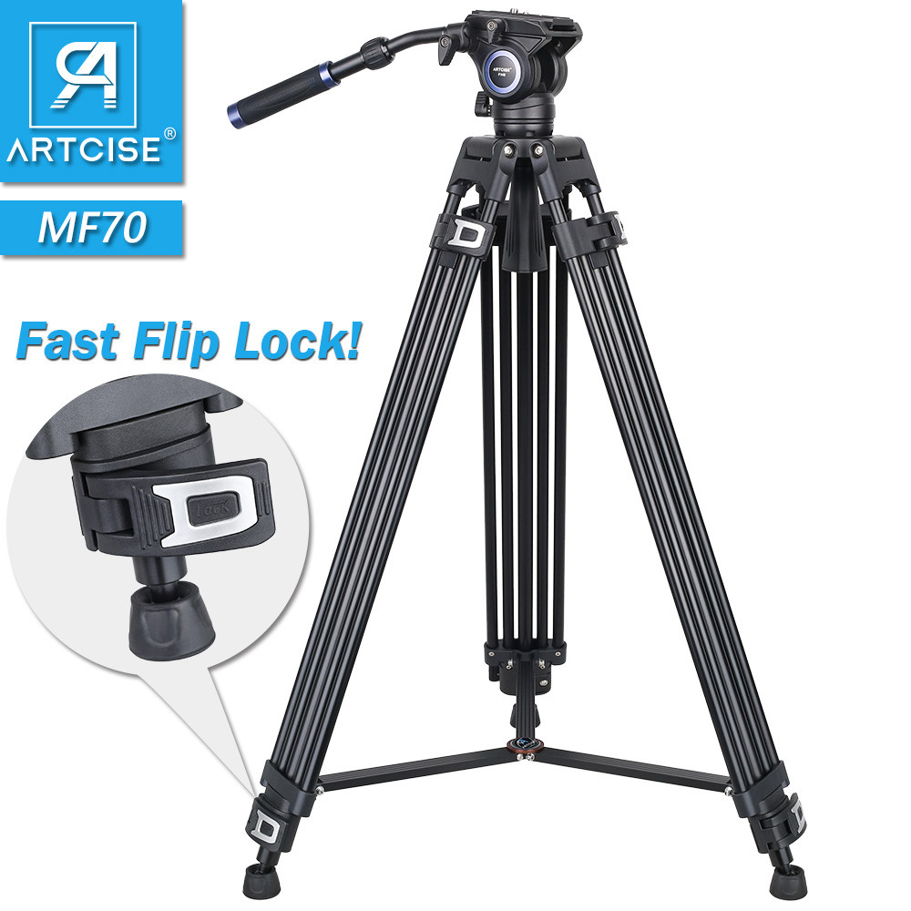 Jual ARTCISE 185cm 72.8" Heay Duty Aluminum Professional Video Tripod ...