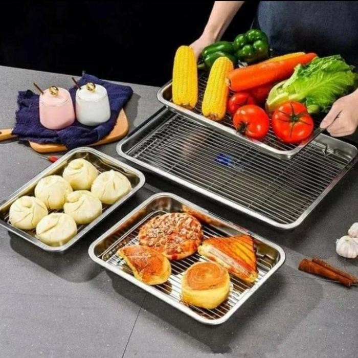 Jual set cooling rak peniris makanan alat peniris gorengan stainless ...