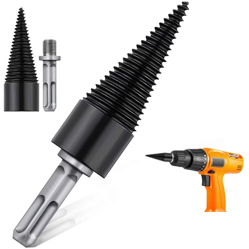 Jual Firewood Splitter Drill Bit Round/Hex/Square Shank Wood Cone ...