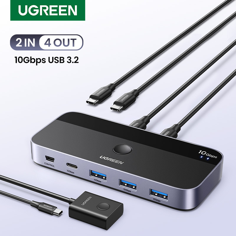 Jual PROMO UGREEN 10Gbps USB C KVM Switch USB C 3.2 Switcher for PC ...