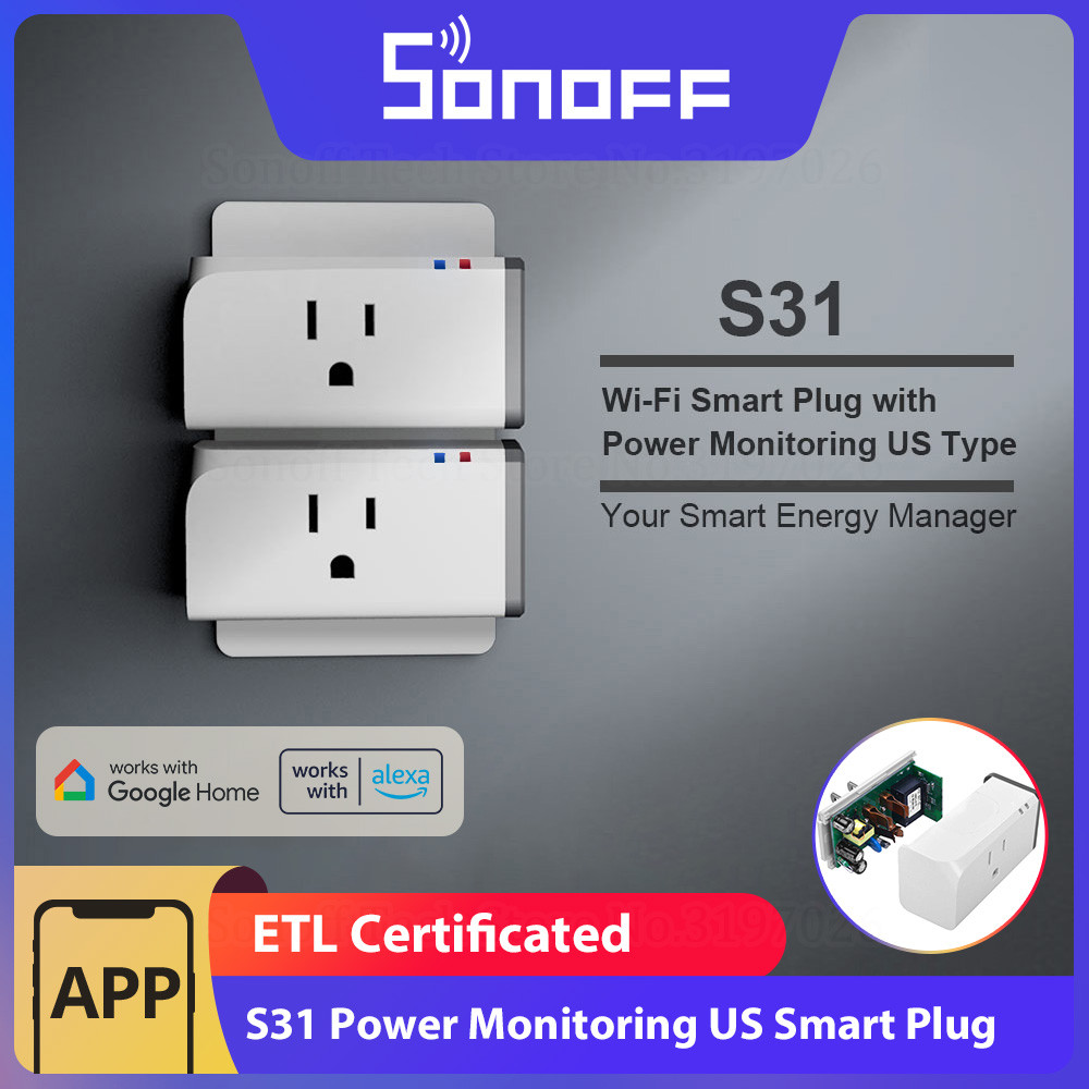 Jual SONOFF S31 15A US Wi-Fi Smart Plug Power Monitoring Remote Control ...