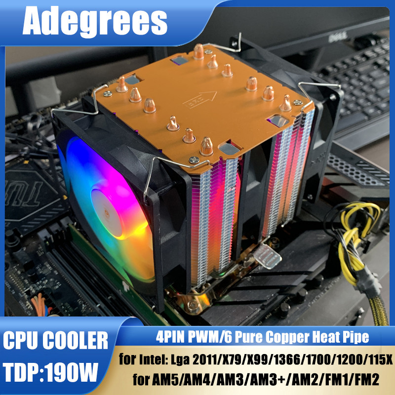 Jual 6Heat Pipes CPU Air-cooled Cooler RGB PC Processor AM4 Radiator ...
