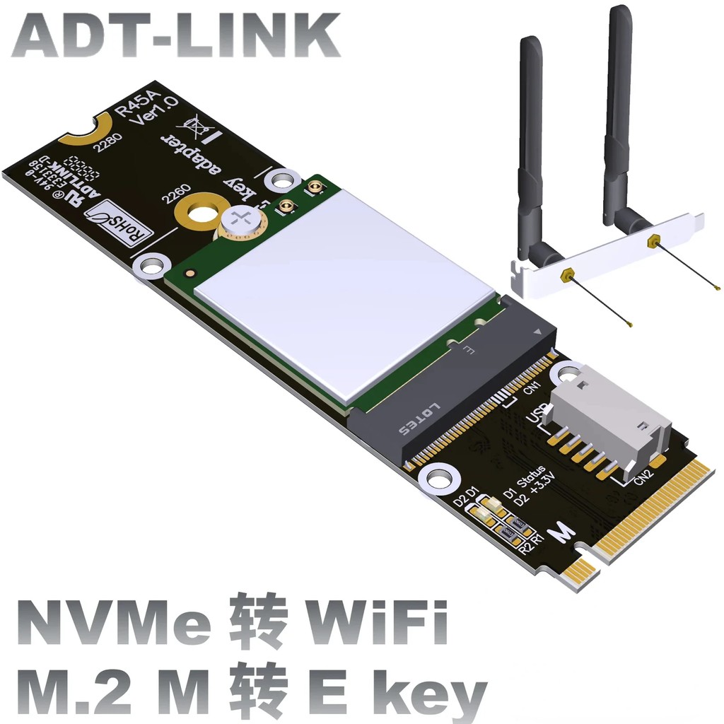 Jual M.2 NVME M KEY 2280 TO WIFI A/E KEY 2230 ADAPTER INTEL AX210 ...