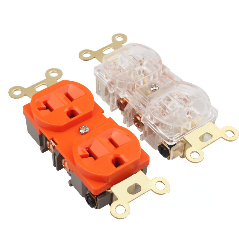 Jual Red Copper Brass US Power Socket American Standard 20A 125V HiFi ...