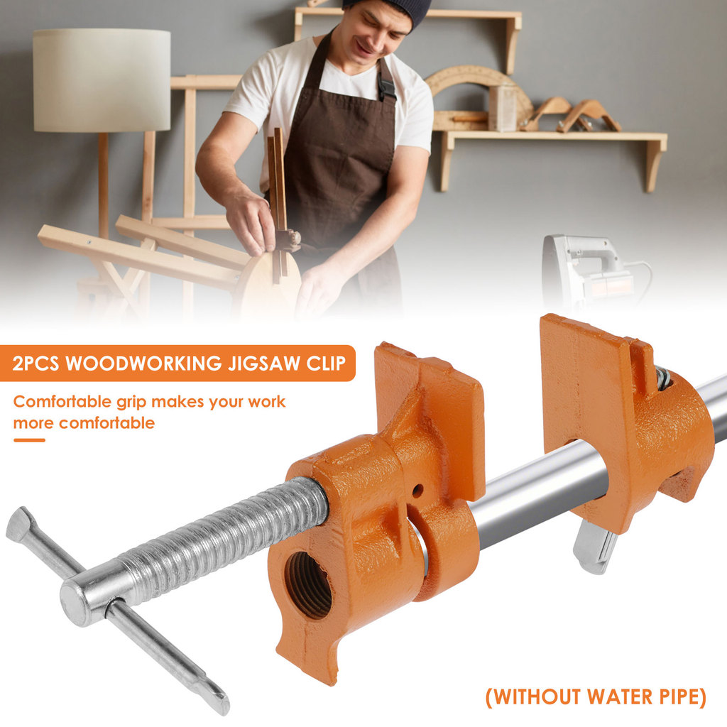 Jual 2PCS Wood Glue Clamp Tube Metal 1/2inch Heavy Duty Wood Gluing ...