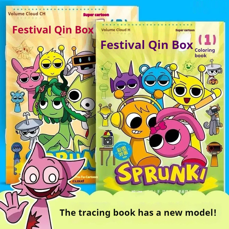 Jual Anime Cartoon Sprunki Coloring Books Game Tracing Figures Kids ...