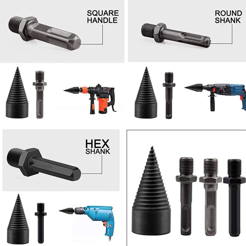 Jual 32mm Wood Drill Bit Splitter Drill Hammer Drill Firewood Splitter ...