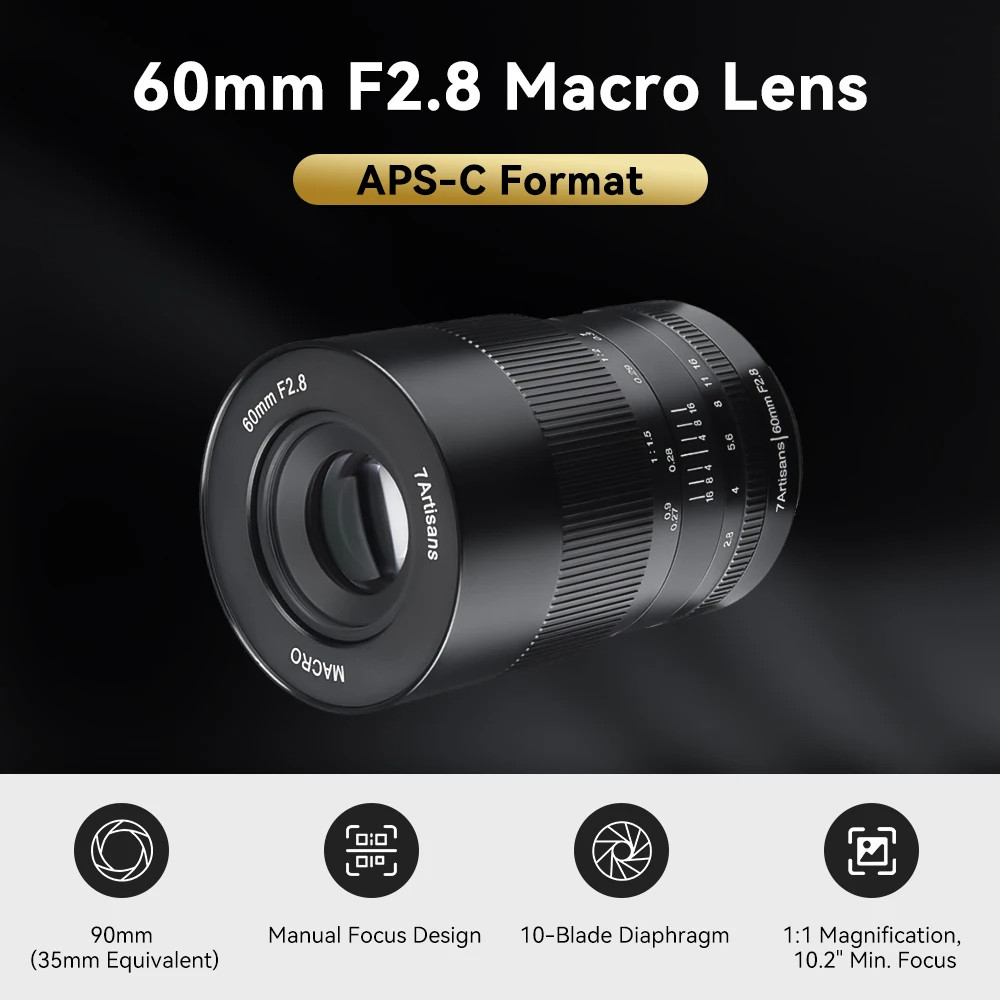Jual 7artisans 60mm F2.8 1:1 Magnification Macro Prime Lens DSLR ...