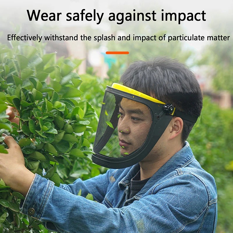 Jual New With Full Face Mesh Protect Mask Garden Grass Trimmer Safety ...