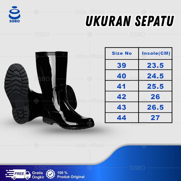 Jual v4tt- Sepatu Boots Pria Karet Hitam Panjang / Sol Tebal, Anti ...