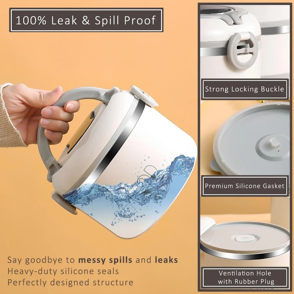 Jual Thermal Insulation Lunch Box Stainless Steel Large Hot Food ...