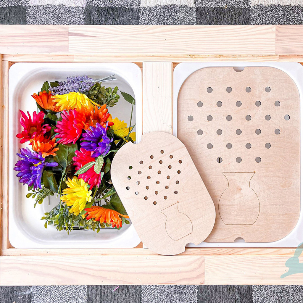 Jual Children's Sensory Tray Table Color Hairball Game Wooden Tile ...