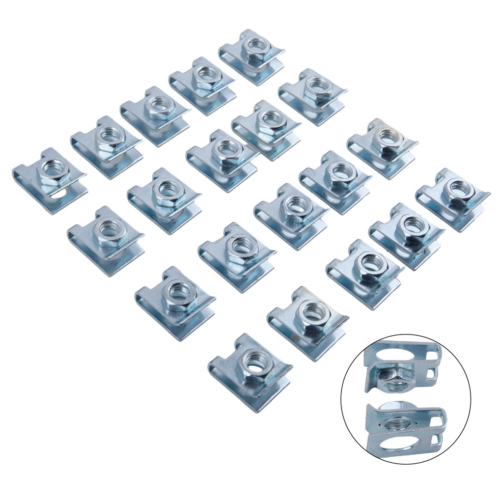 Jual M6 Nut U-Type Clip Fixed Fasteners Car License Plate Fixed Clip ...