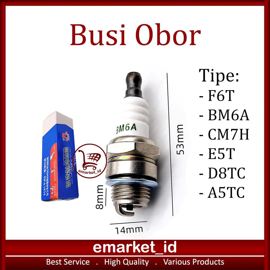 Jual EM Busi F6T BM6A CM7H E5T D8TC A5TC AJ53 / Spark Plug Sepeda Motor ...