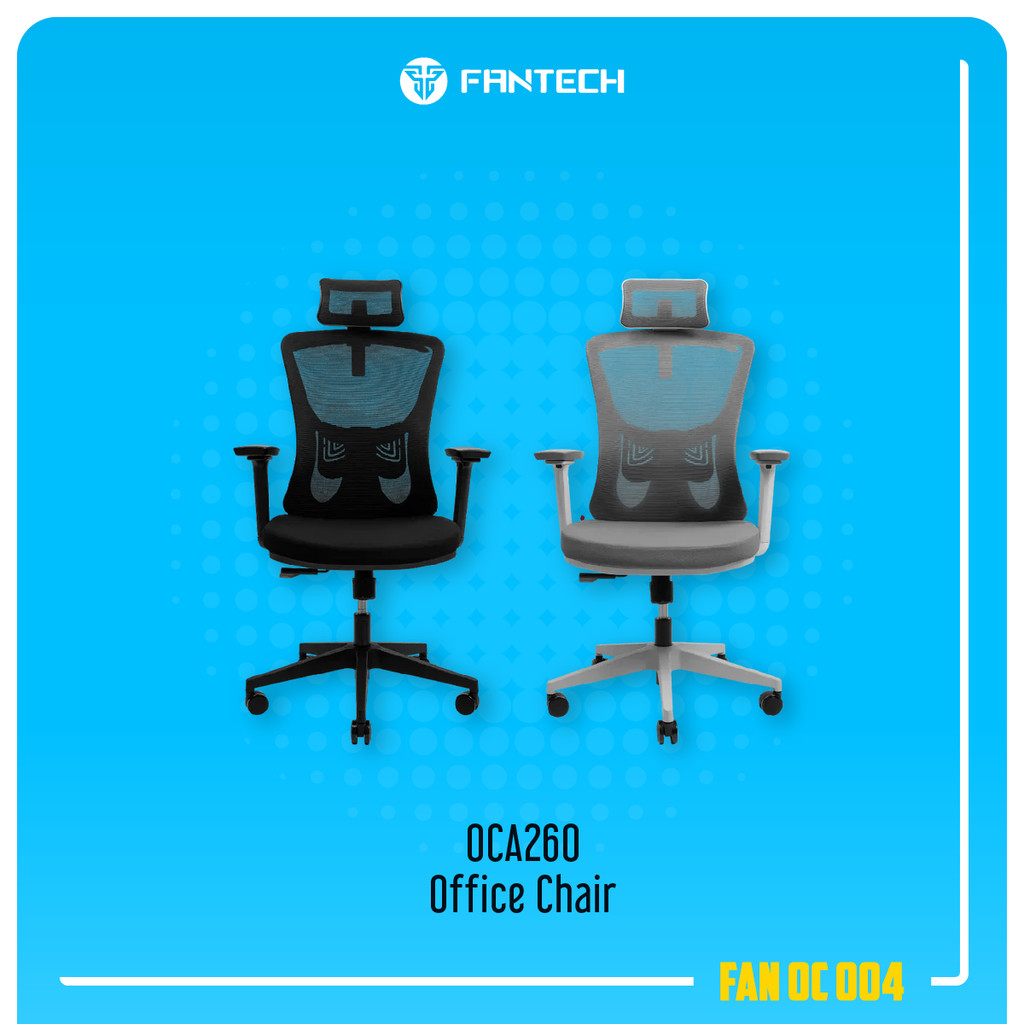 Jual Fantech OCA260 3D Soft Armrest Ergoniomic Mesh Back Office Chair ...