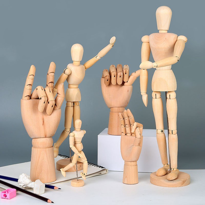 Jual Wooden Hand Body Draw Action Toys Drawing Sketch Mannequin El ...
