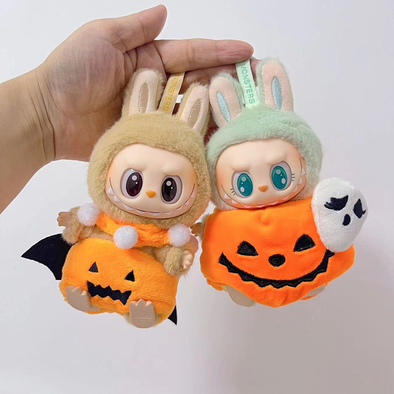 Jual Labubu 1/2 Gen Halloween Keychain: Bat & Pumpkin Outfit Set For ...