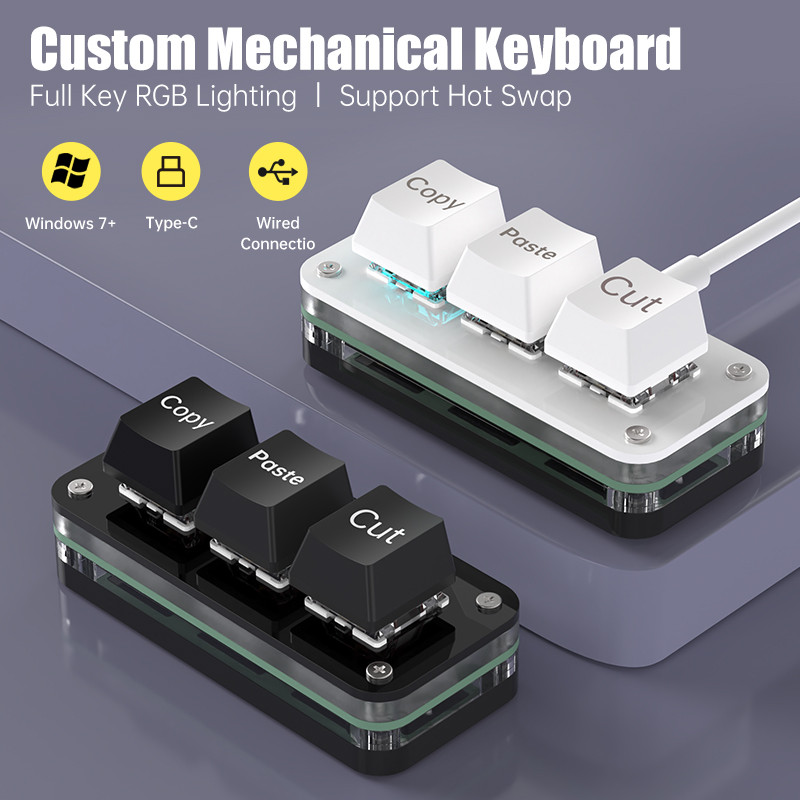 Jual PROMO RGB 3-Key Hotswap Macro Keyboard Programmable Keypad for ...