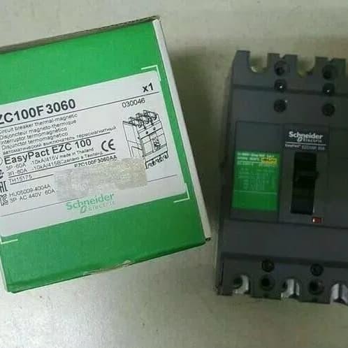 Jual MCCB Schneider NFB Breaker EZC 100F EZC100F 3P 60A 60 A | Shopee Indonesia