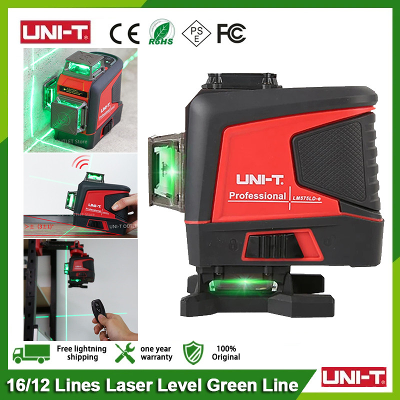 Jual UNI-T LM573LD-e Laser Level Green 3D 12-Line Marker Auto Self ...