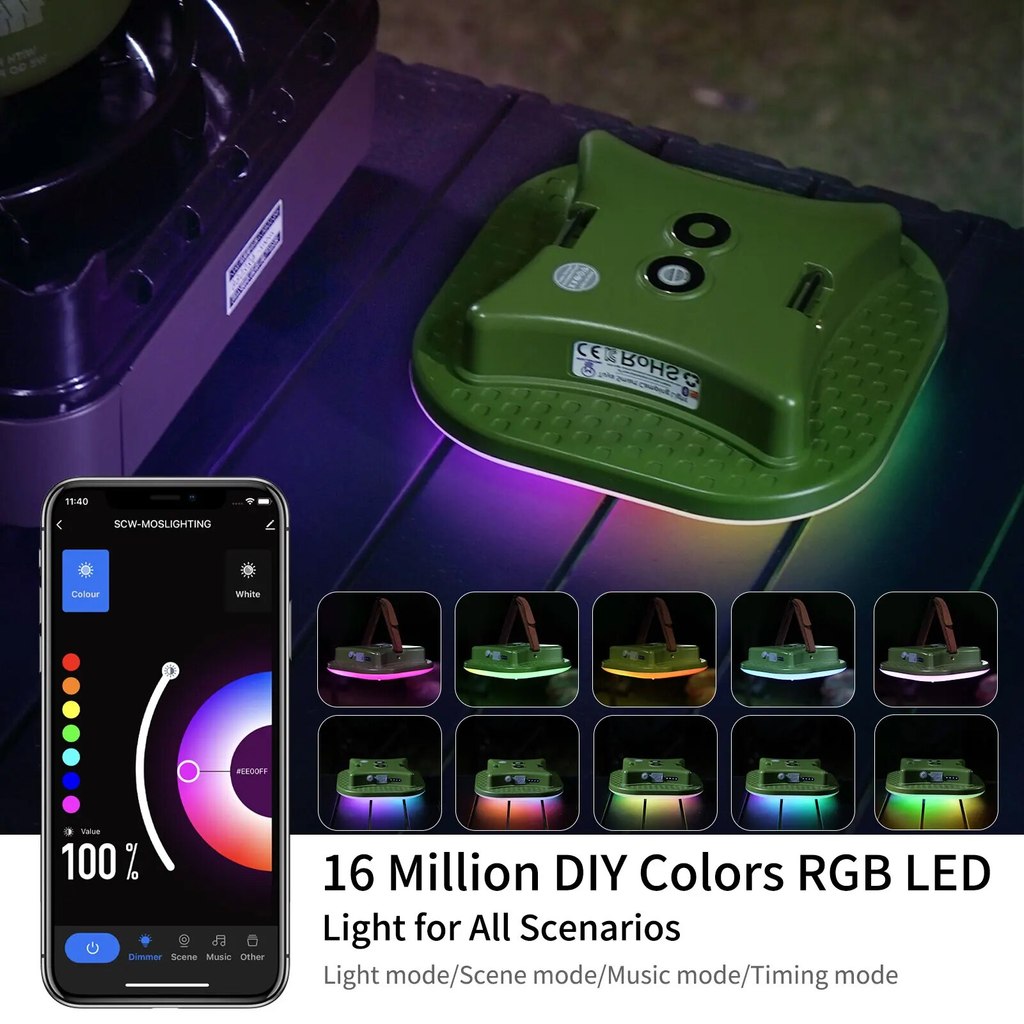 Jual Camping Lantern Rechargeable LED Smart Light Bluetooth Control by ...