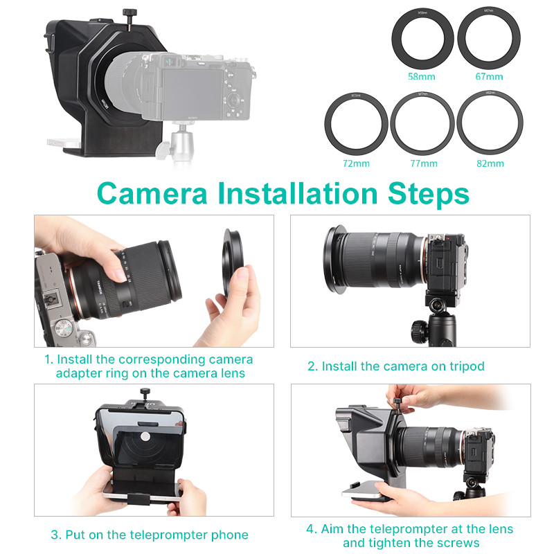 Jual Ulanzi Portable Mini Teleprompter Prompter for Smartphone/DSLR ...